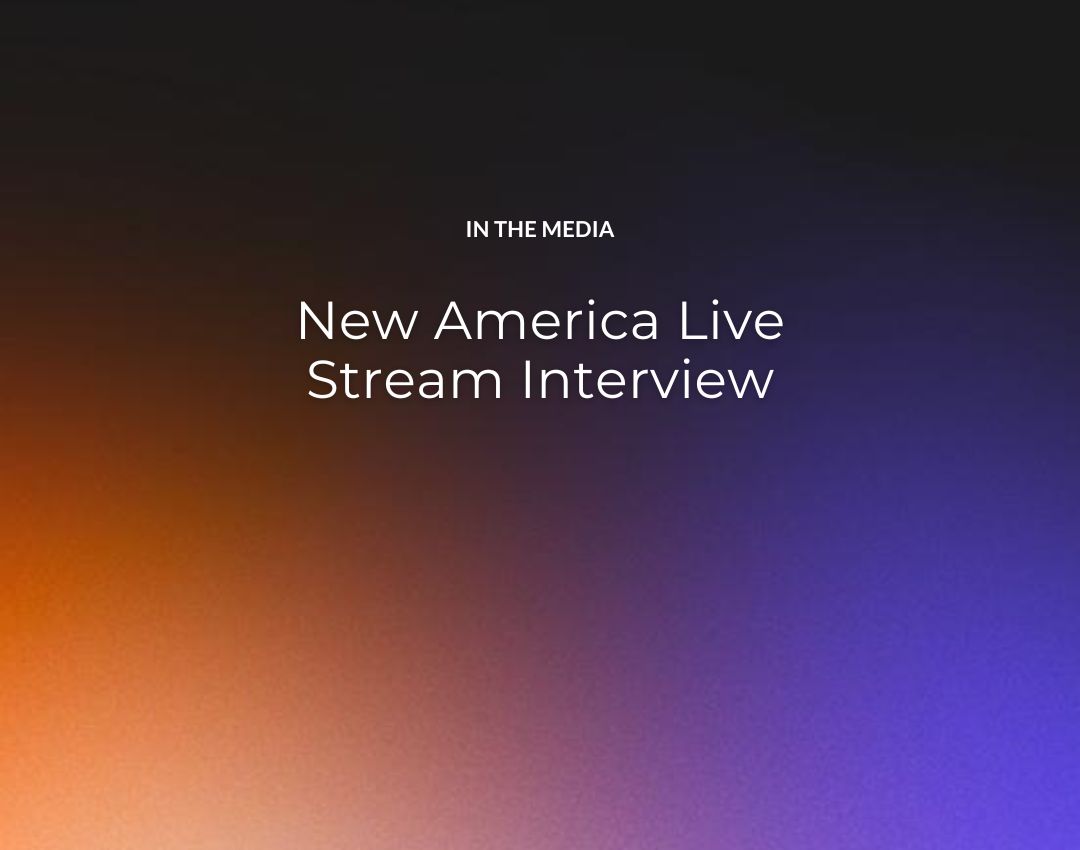New America Live Stream Interview - Geoffrey Cain