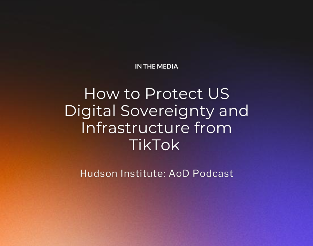 Hudson Institute: AoD Podcast | How to Protect US Digital Sovereignty and Infrastructure from ...